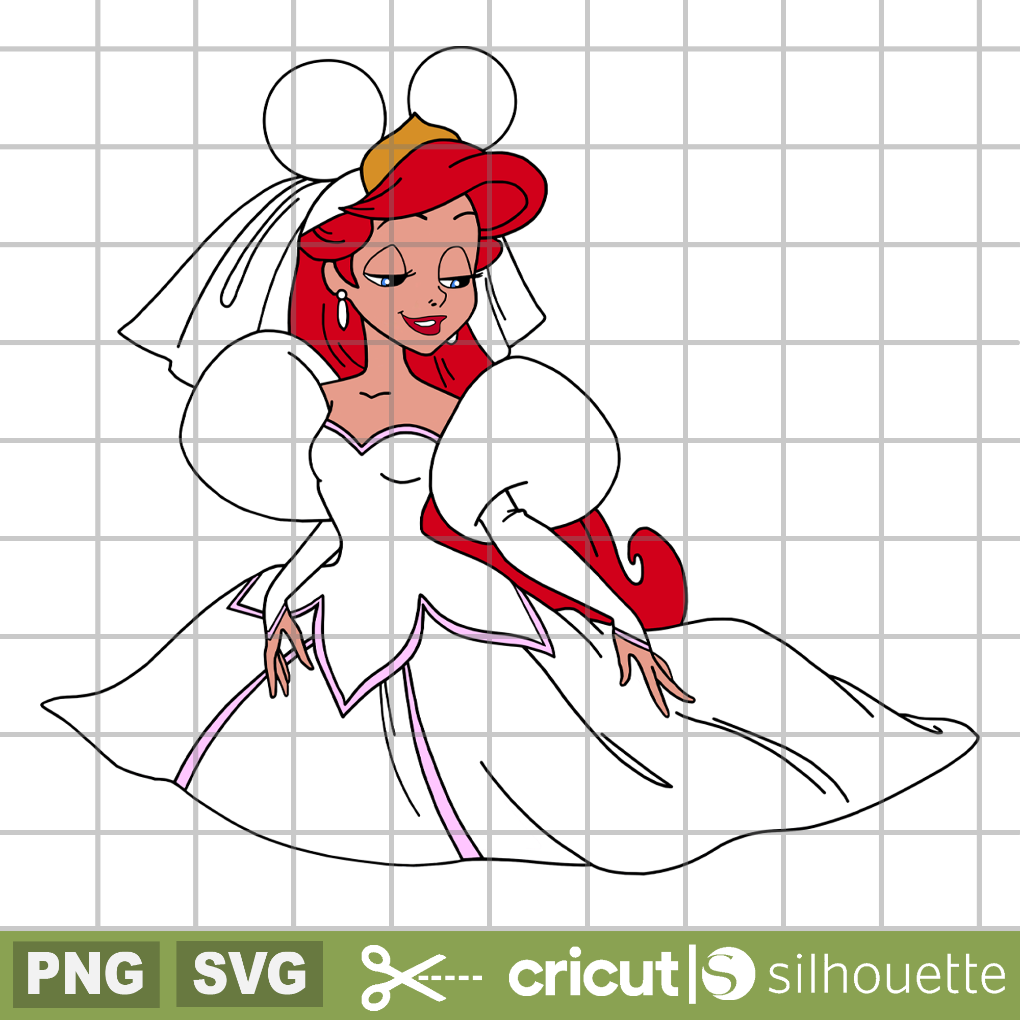 The Little Mermaid svg, Ariel svg, Wedding dress svg, Mickey - Inspire ...