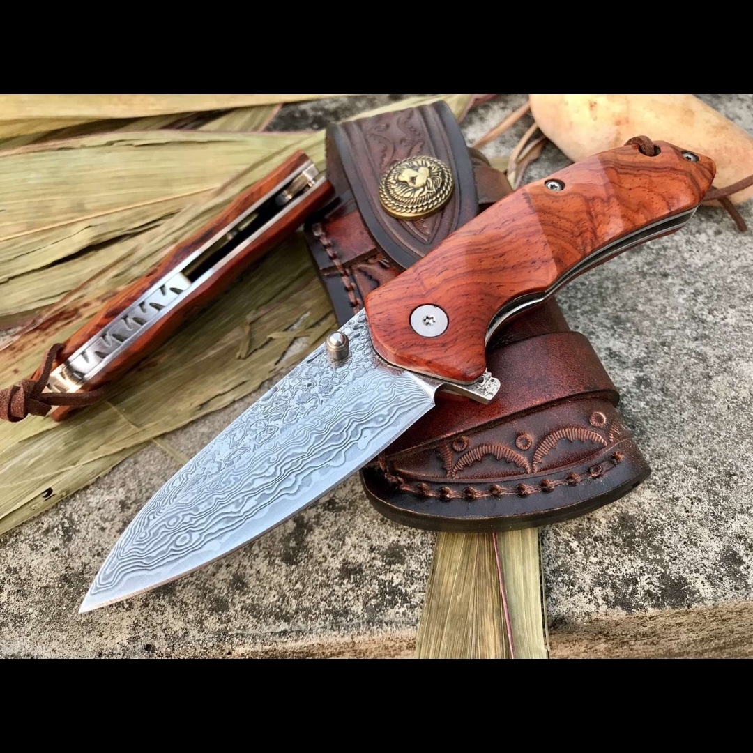 Damascus Steel Folding Knife | Folding Knife | Pocket Knife - Inspire Uplift