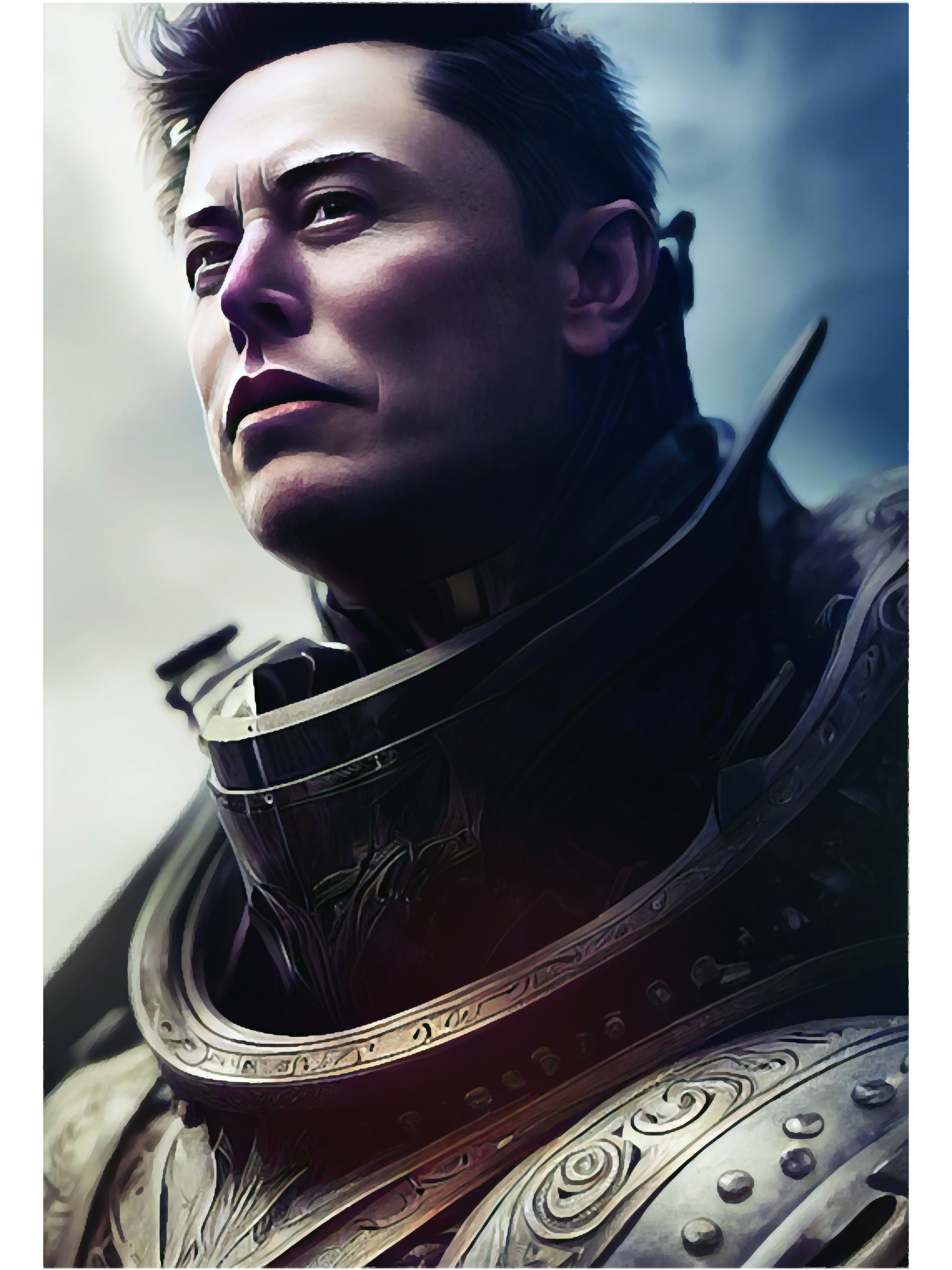 Elon Musk warrior with armor | Inspire Uplift