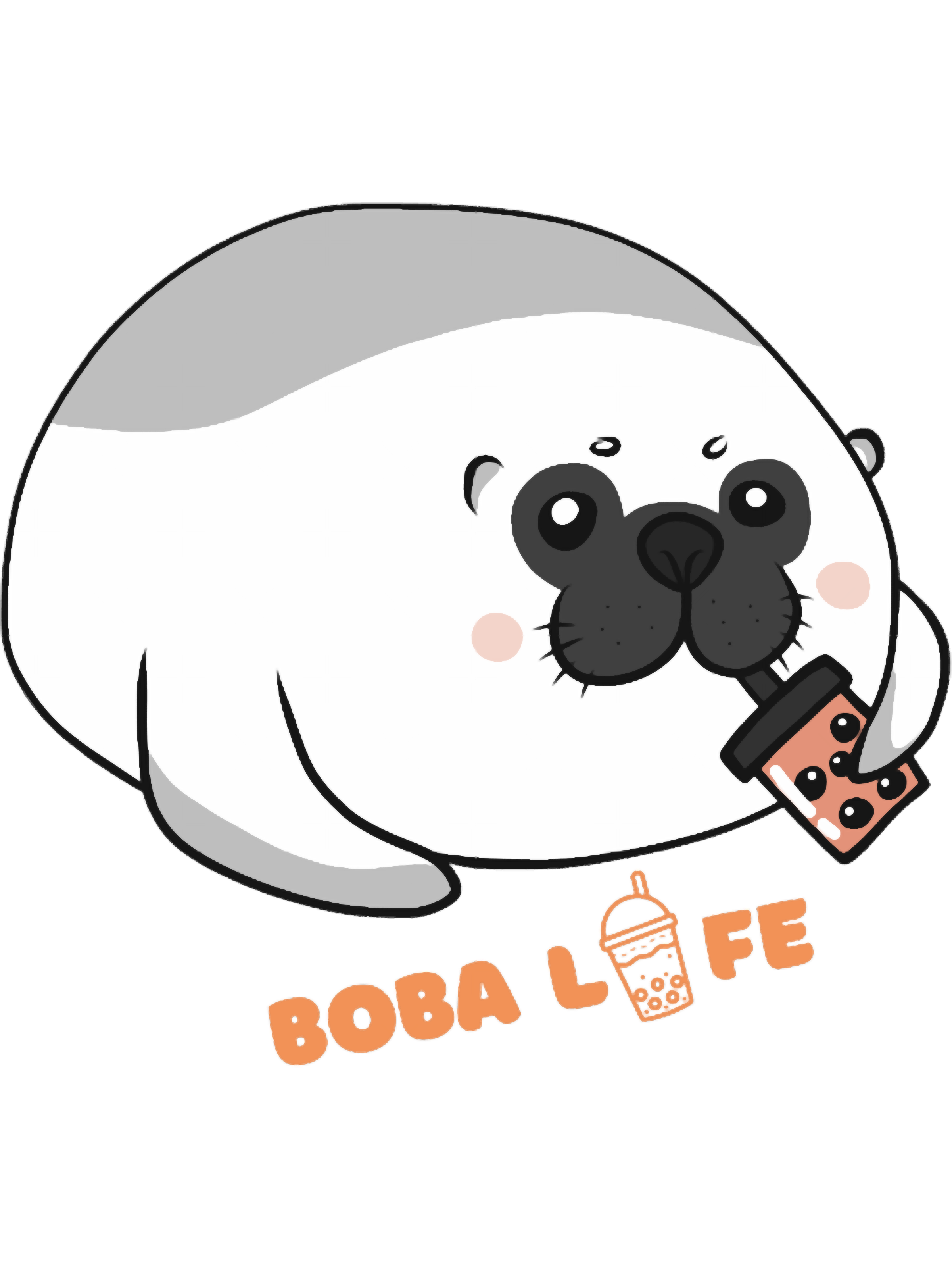 Cute Bubble Tea Lover Seal Boba Life | Inspire Uplift