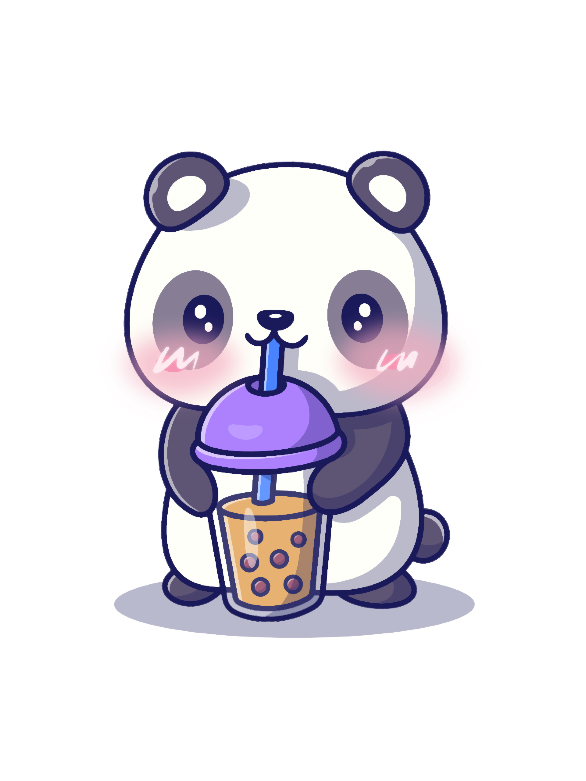 Cute panda Boba Tapioca Pearls Bubble Milk Tea Drink Panda L | Inspire ...