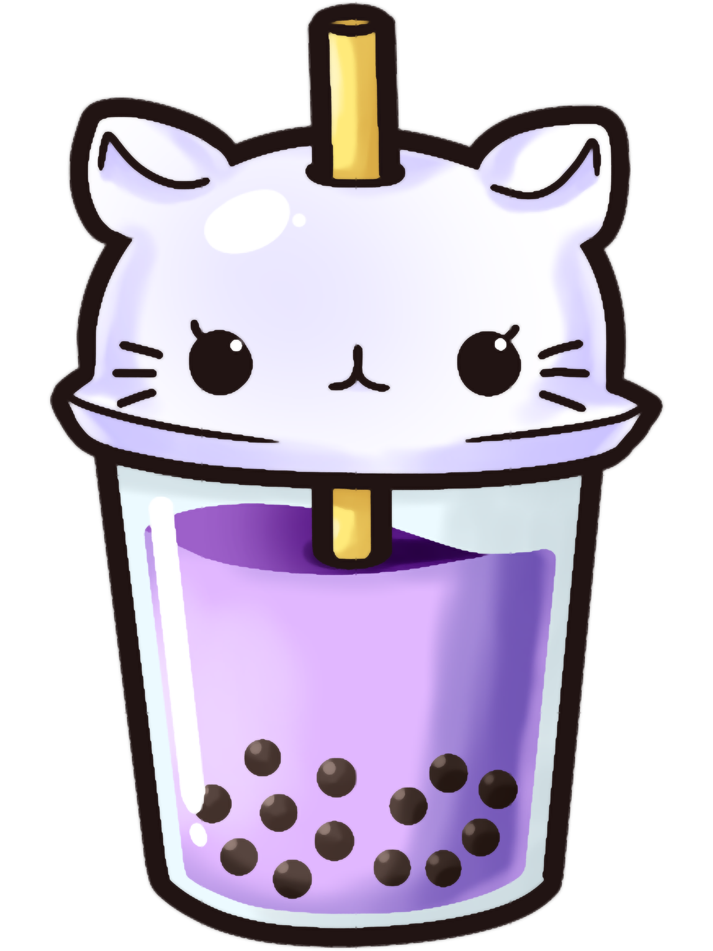 Kawaii Cat Purple Taro Boba Tea | Inspire Uplift