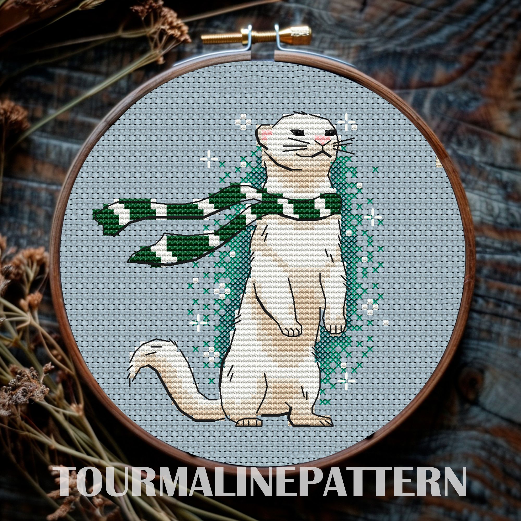 Magical Ferret Cross Stitch Pattern - Fantasy Animal Embroid | Inspire ...