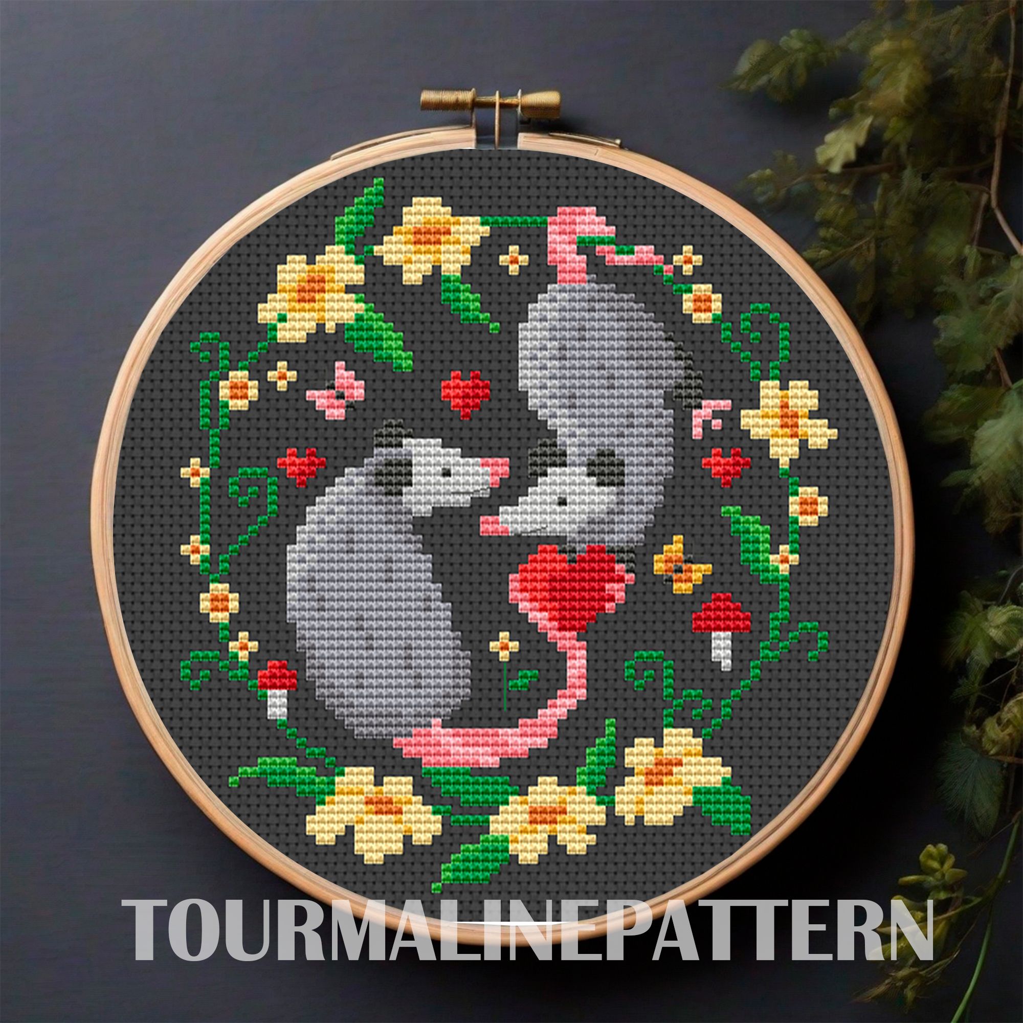 Romantic Possums Cross Stitch Pattern - Whimsical Woodland E | Inspire ...
