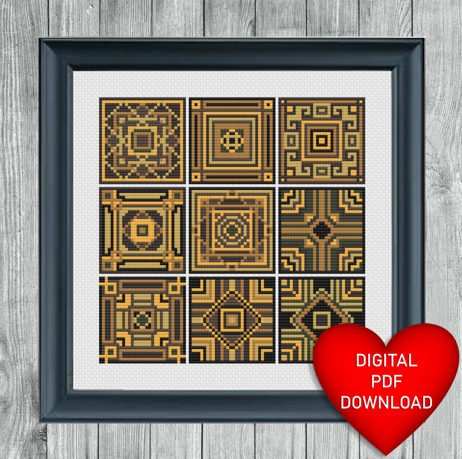 Cross Stitch Pattern Mini Art Deco Style Art, Instant PDF Do | Inspire ...