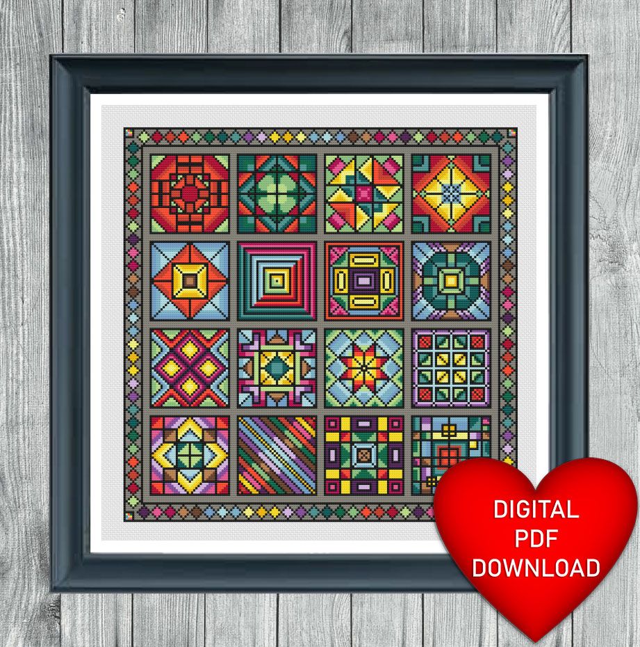 Quaker Quilt Style Cross Stitch Pattern, Instant PDF Downloa | Inspire ...