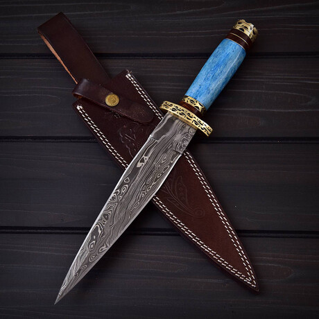 Custom Handmade Damascus Steel Bone Handle Hunting Dagger Kn - Inspire ...