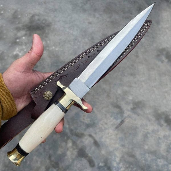 Custom Handmade D2 Steek Hunting Dagger Knife Bone Handle Wi | Inspire ...
