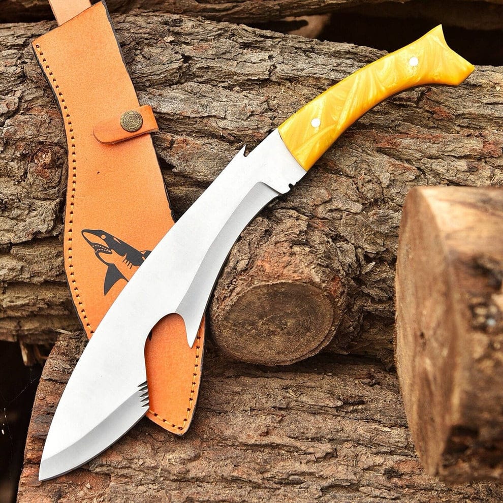Fixed Blade Knife Tactical Gurkha Kukri Engraved Sheath Shar | Inspire ...