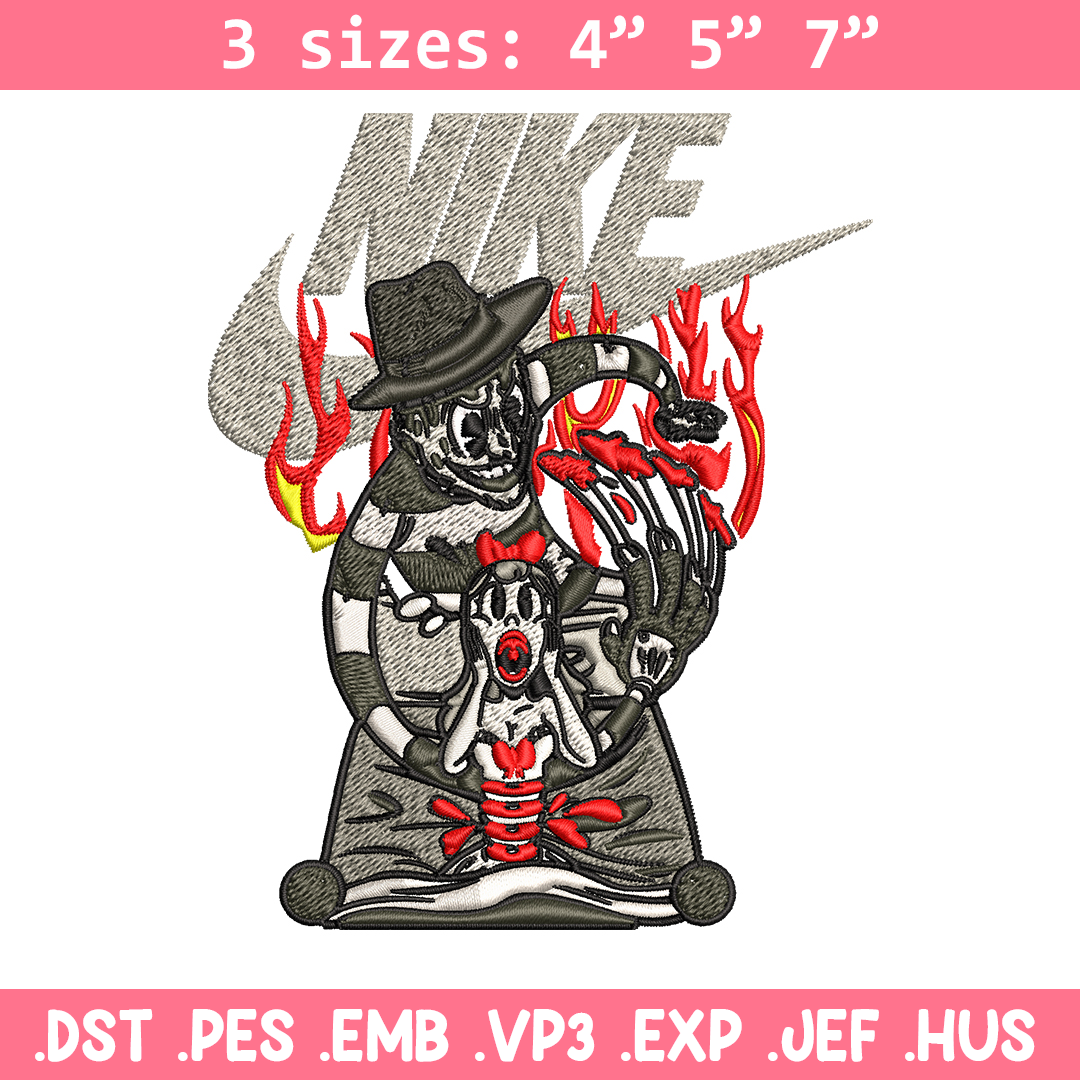 Horror cartoon Nike Embroidery design, cartoon Embroidery, N | Inspire ...