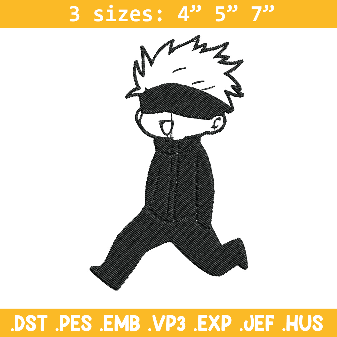Gojo cute Embroidery Design, Jujutsu Embroidery, Embroidery | Inspire ...