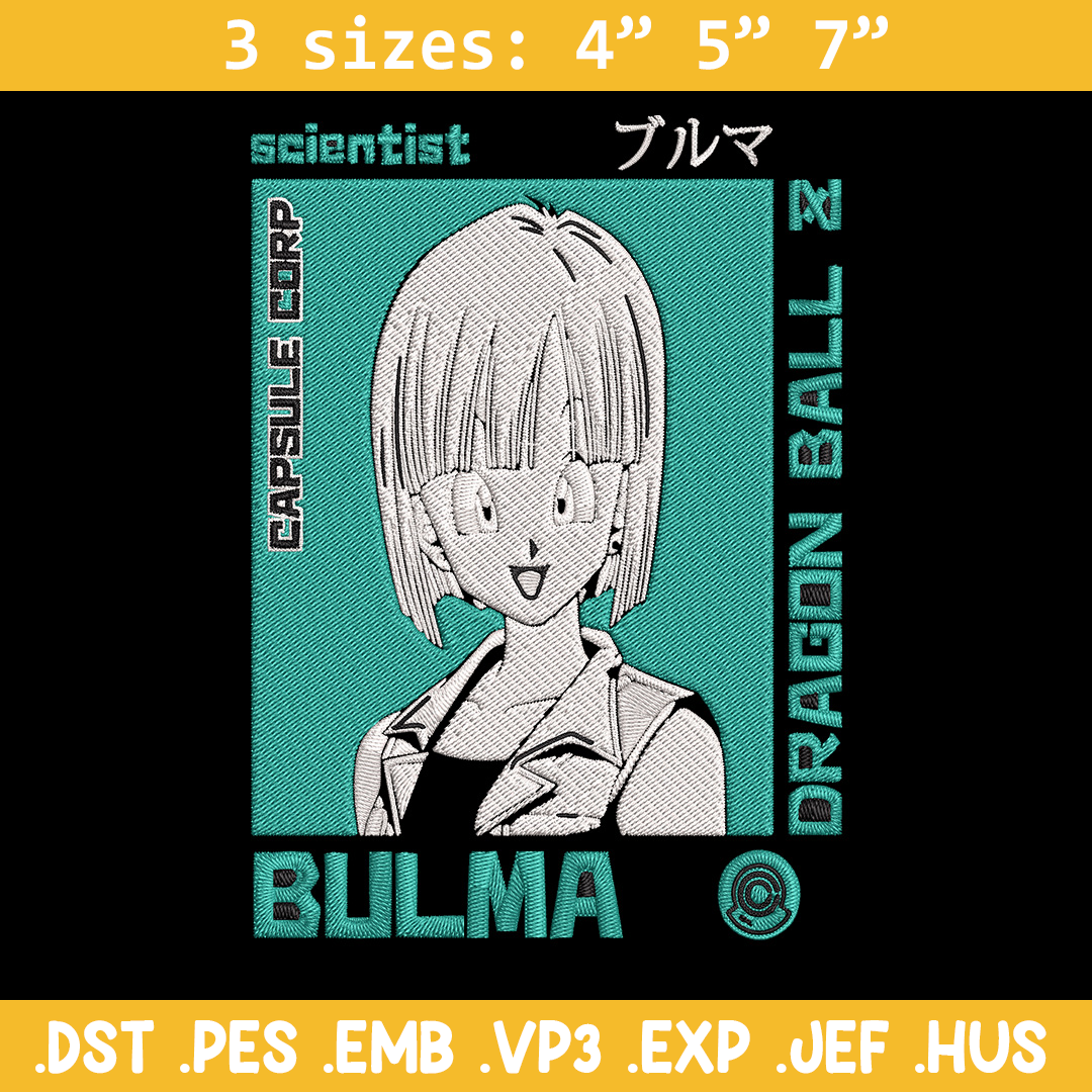 Bulma poster Embroidery Design, Dragonball Embroidery, Embro | Inspire ...