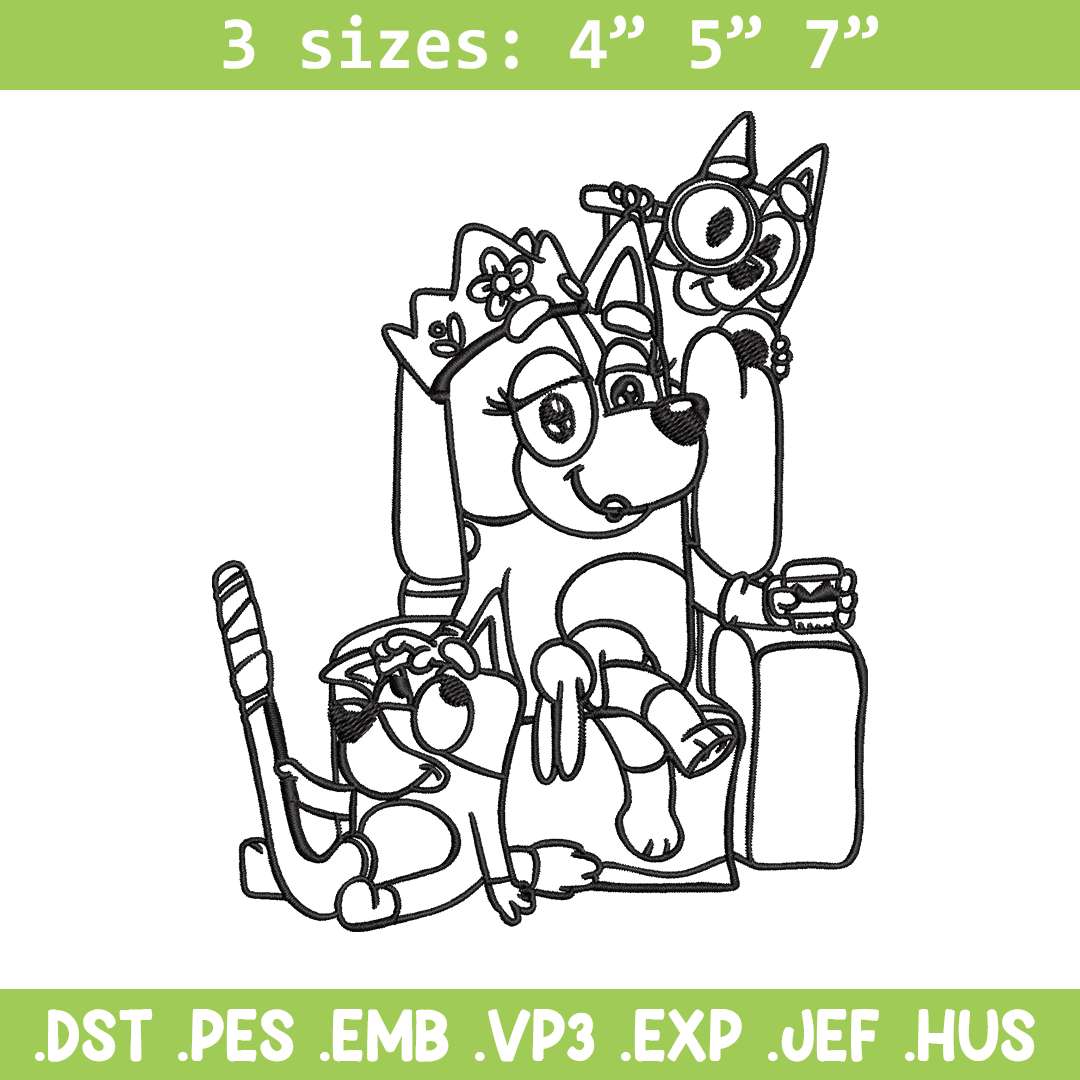 Mum bluey bingo Coloring Pages Embroidery, Bluey Embroidery, | Inspire ...