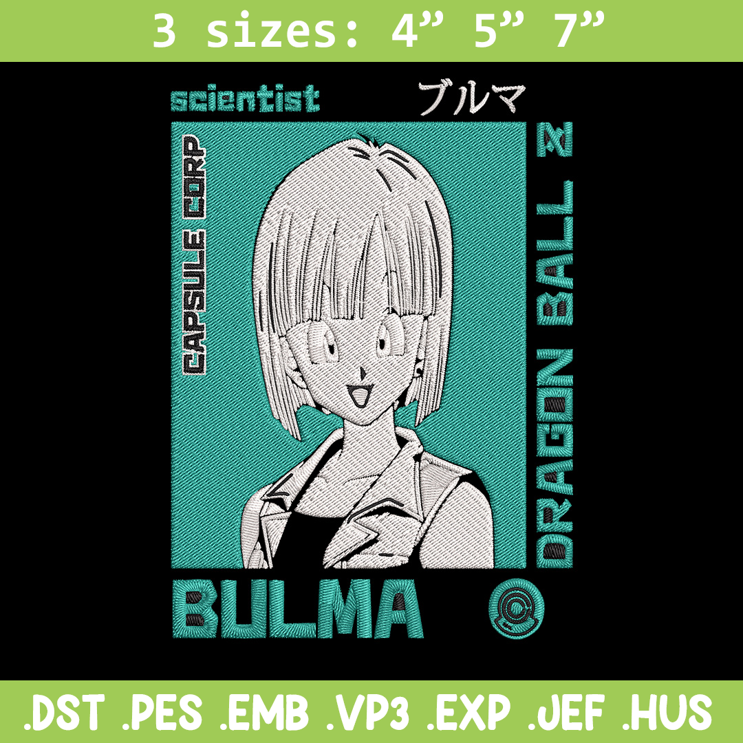Bulma poster Embroidery Design, Dragonball Embroidery, Embro | Inspire ...