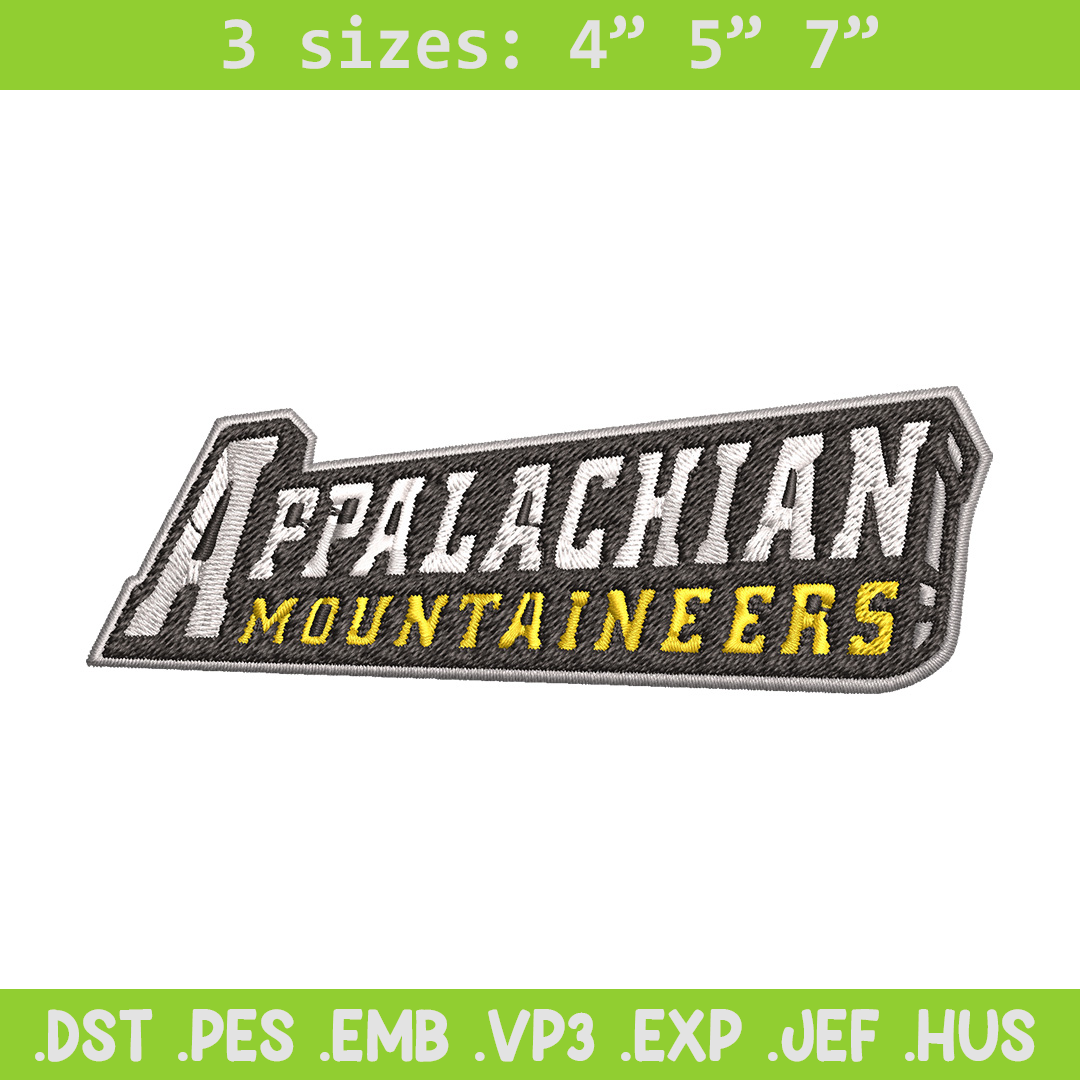 Appalachian State logo embroidery design, NCAA embroidery, E | Inspire ...