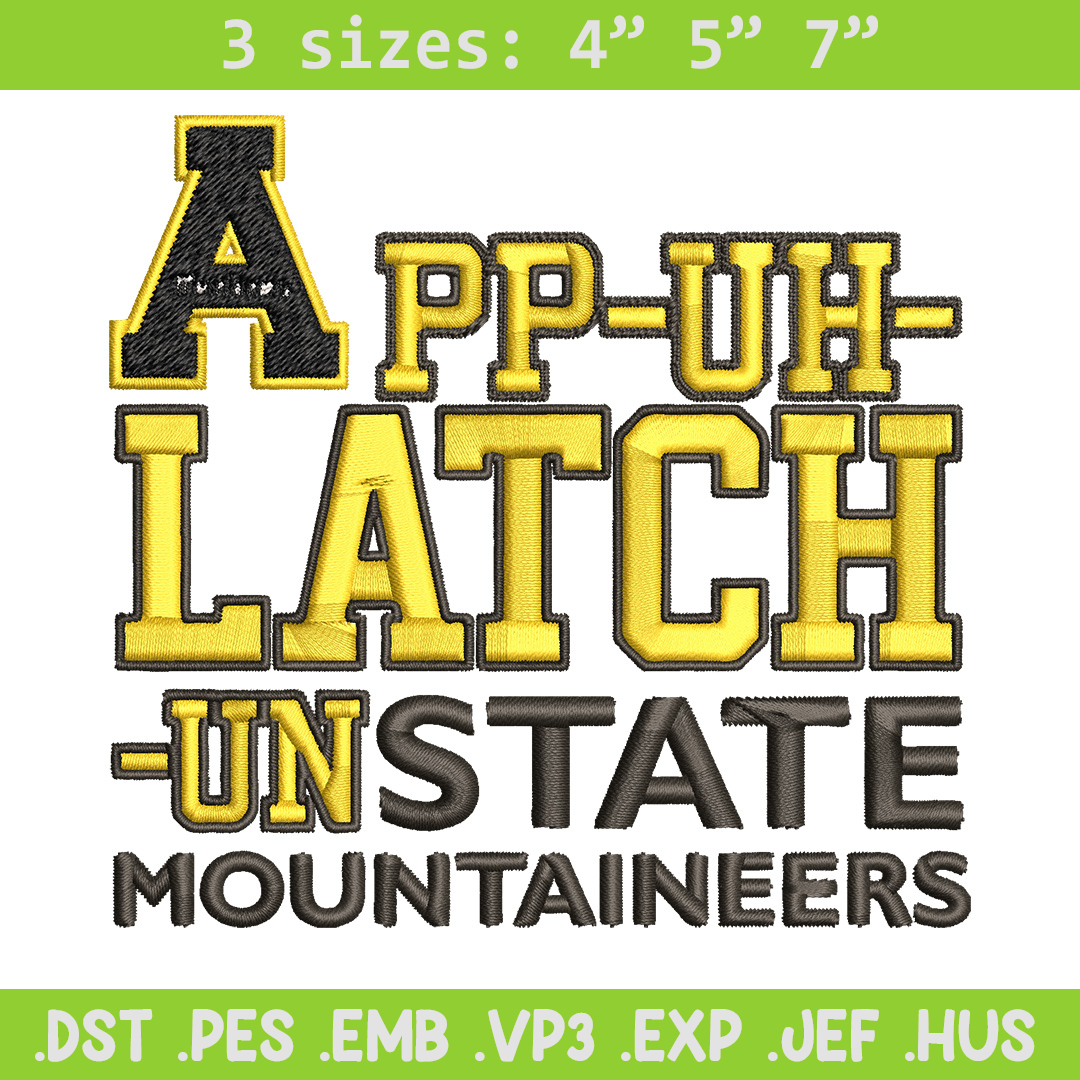 Appalachian State logo embroidery design, Sport embroidery, | Inspire ...
