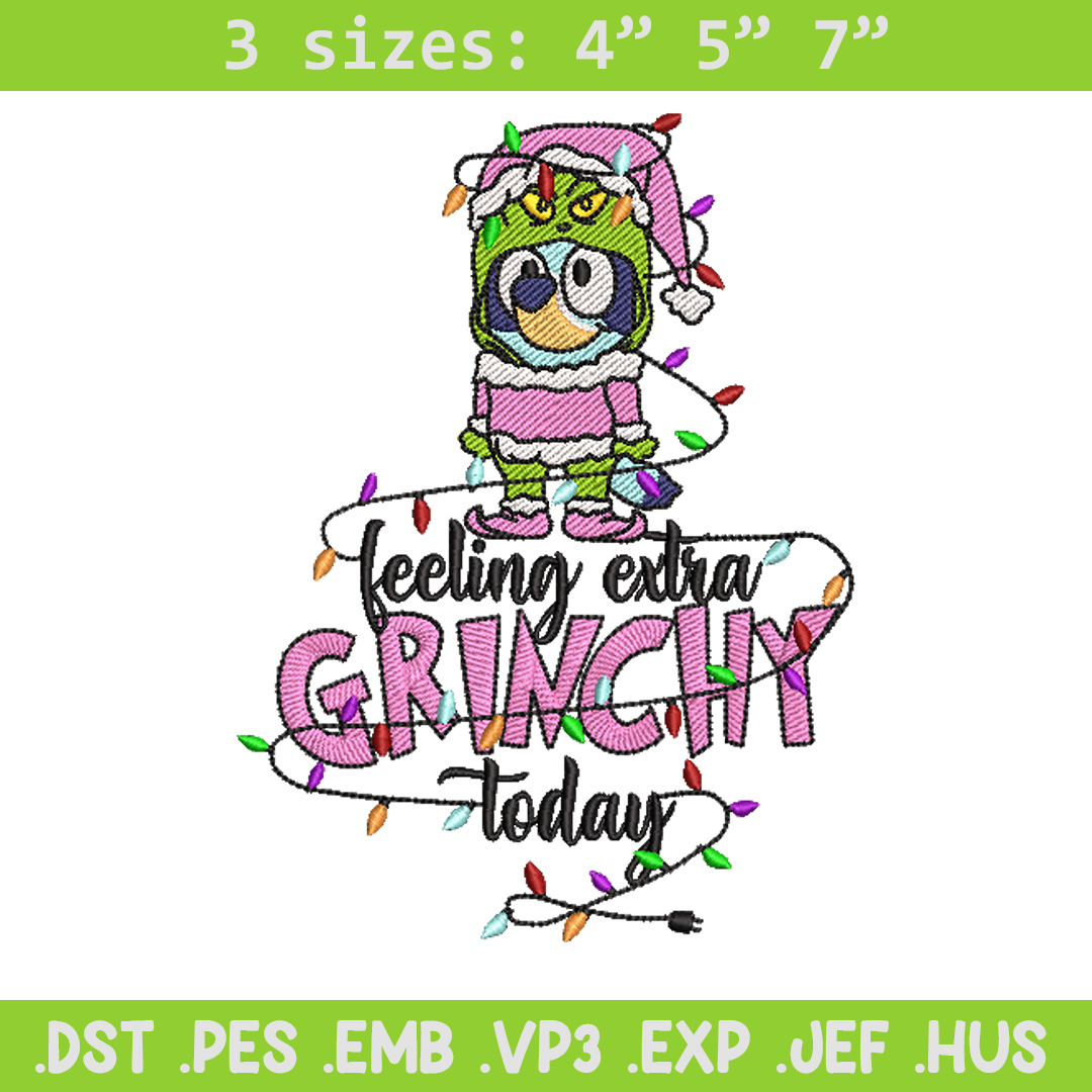 Bluey x grinch embroidery design, Bluey embroidery, Chrismas - Inspire ...