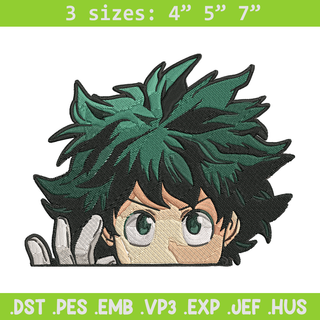 Deku Peek Embroidery Design, Mha Embroidery, Embroidery File - Inspire ...
