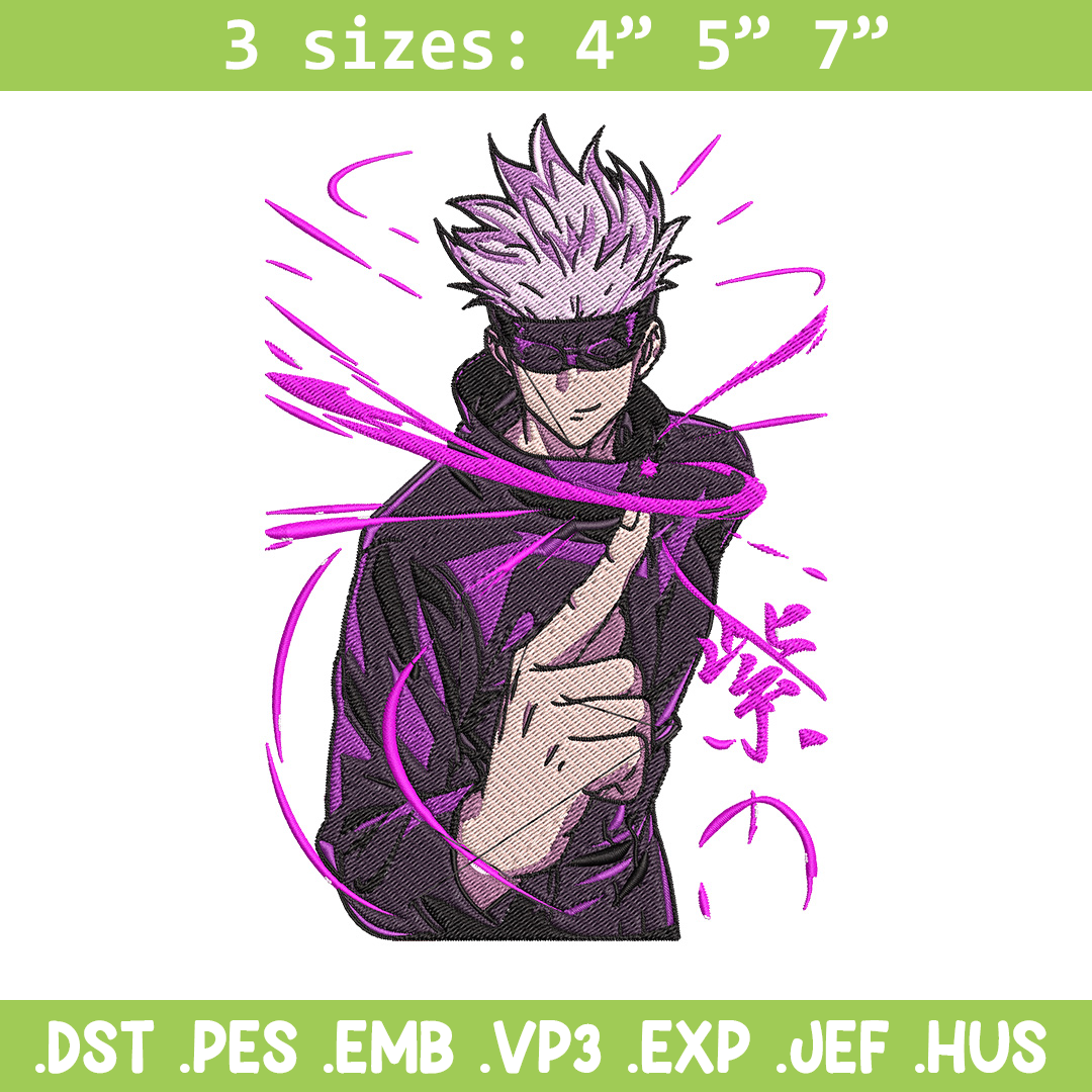 Gojo poster Embroidery Design, Jujutsu Embroidery, Embroider | Inspire ...
