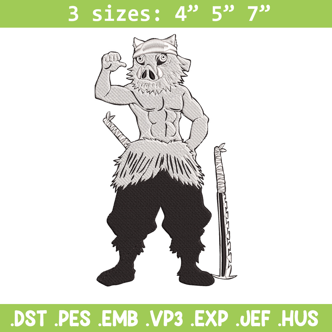 Inosuke Embroidery Design,Demon slayer Embroidery, Embroider | Inspire ...