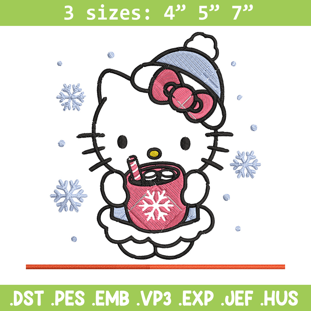 Kitty chrismas Embroidery Design, Hello kitty Embroidery, Em | Inspire ...