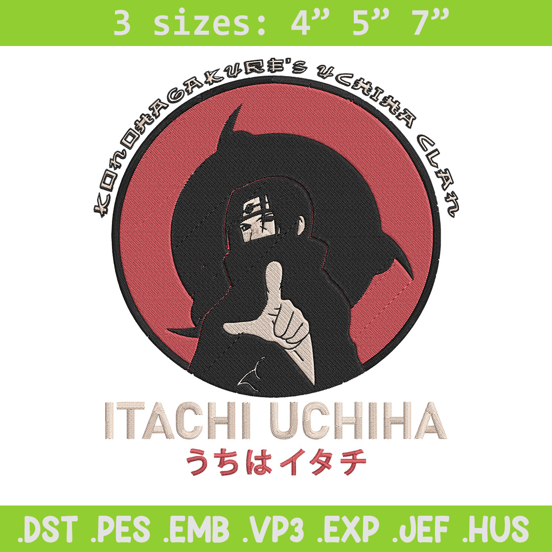 Uchiha itachi Embroidery Design, Naruto Embroidery,Embroider - Inspire ...