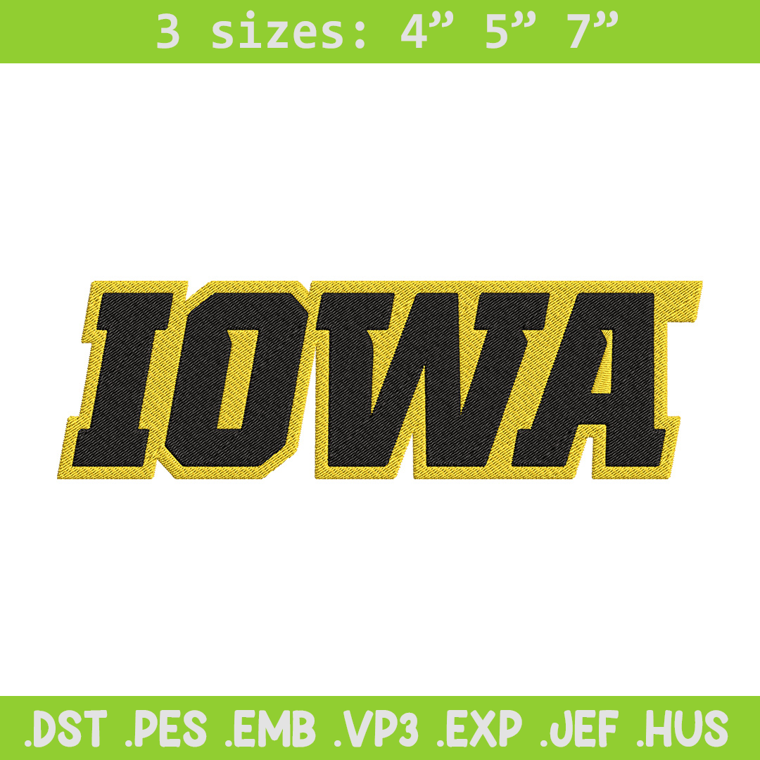 University of Iowa logo embroidery design, NCAA embroidery, | Inspire ...