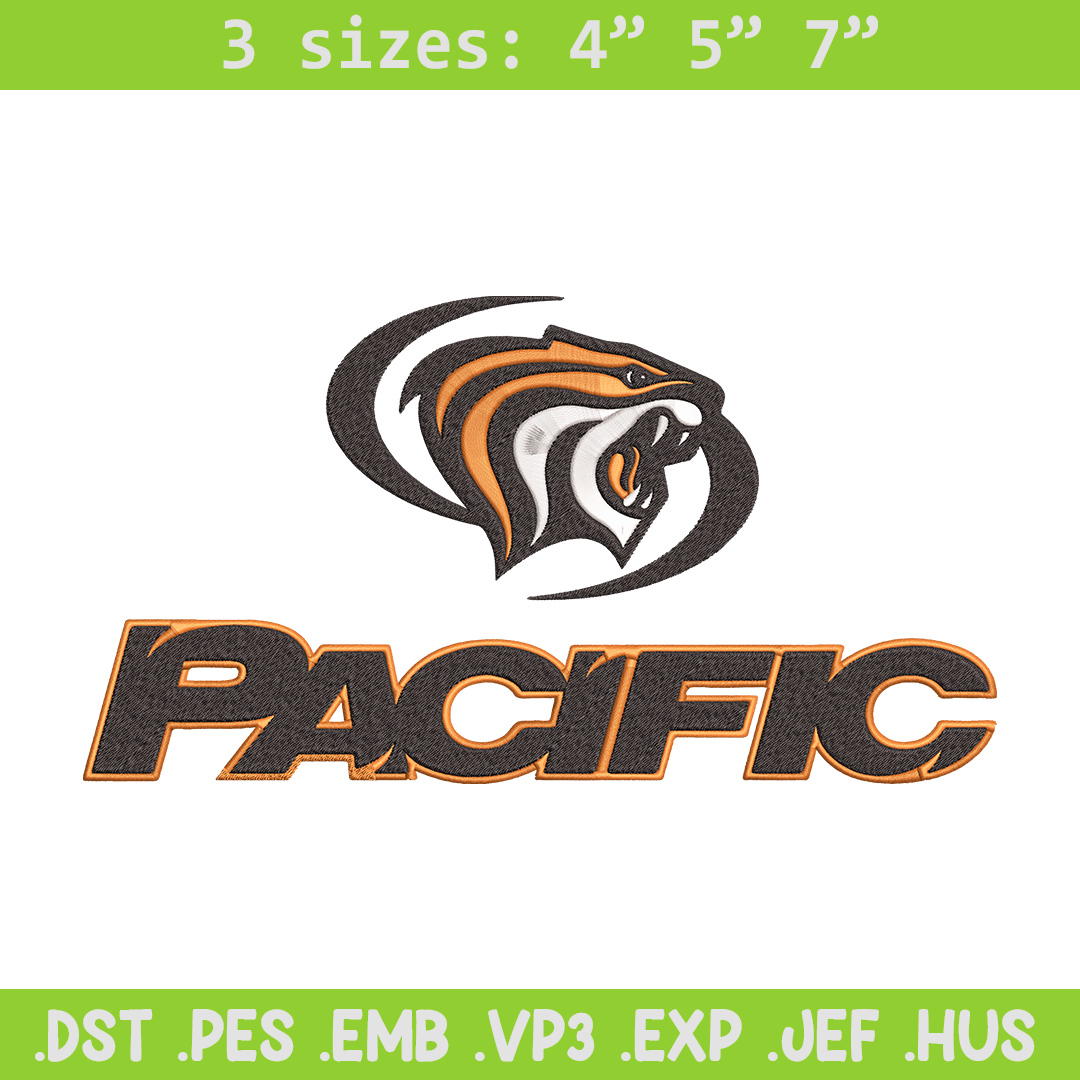 University of Pacific logo embroidery design, NCAA embroider | Inspire ...