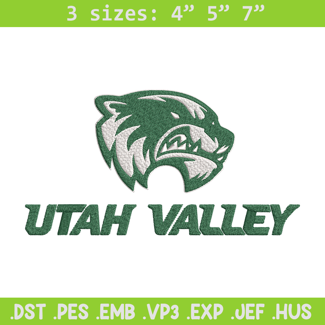 Utah Valley Wolverines logo embroidery design, NCAA embroide | Inspire ...