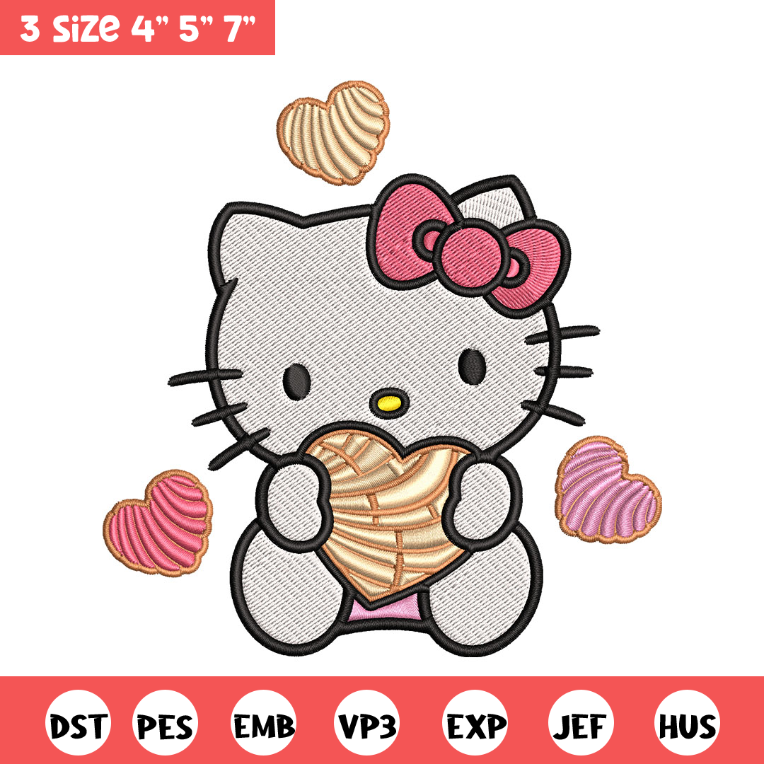 Concha Hello Kitty Embroidery Design, Hello Kitty cartoon Em | Inspire ...