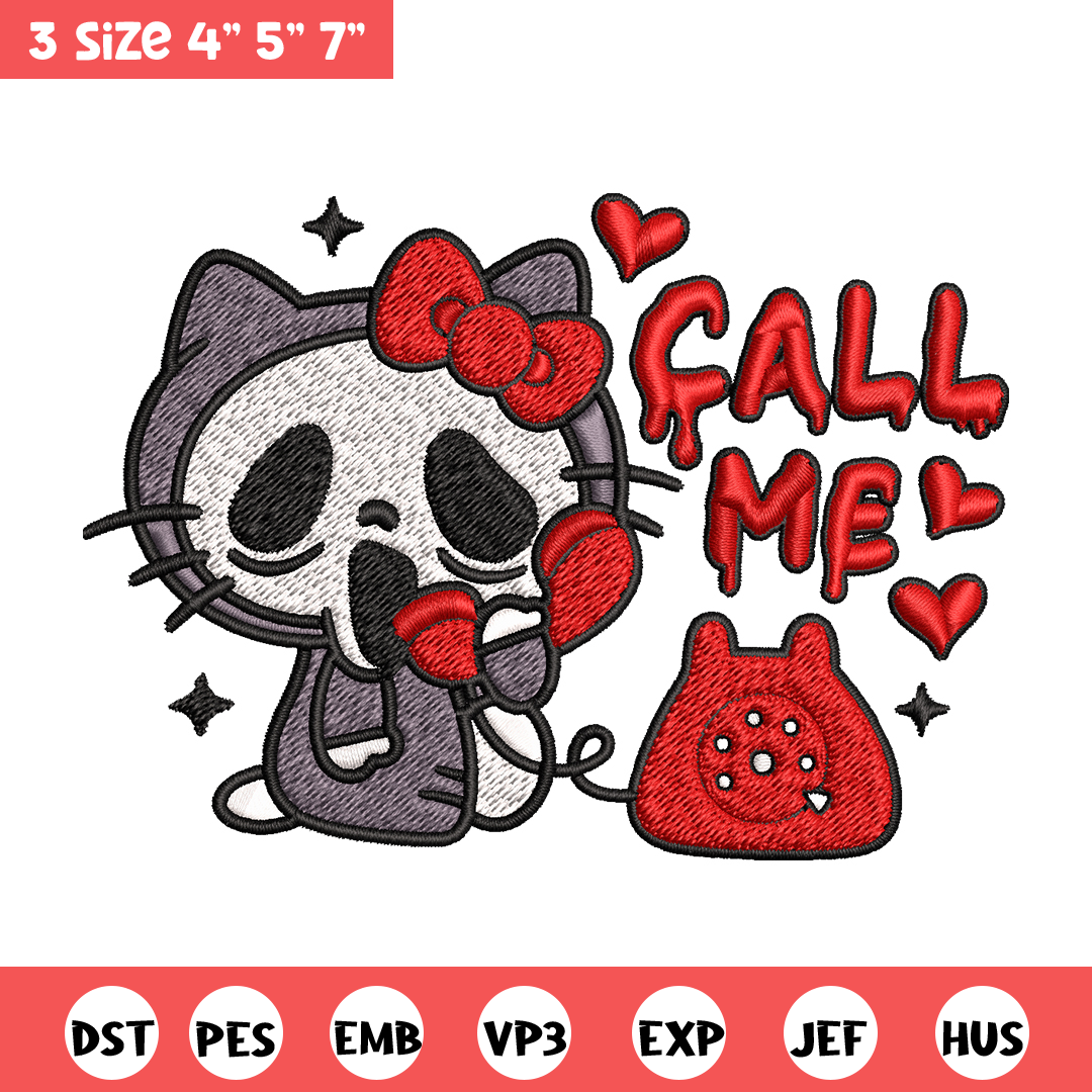Call Me Scream Hello Kitty Embroidery design, Hallokitty Emb | Inspire ...