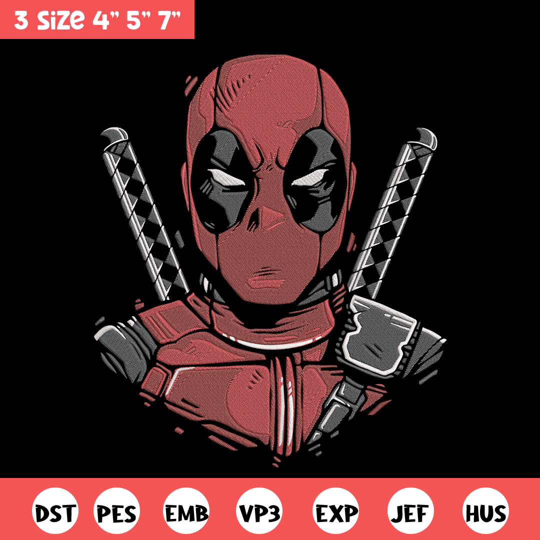 Deadpool poster Embroidery Design, Deadpool Embroidery, Embr | Inspire ...