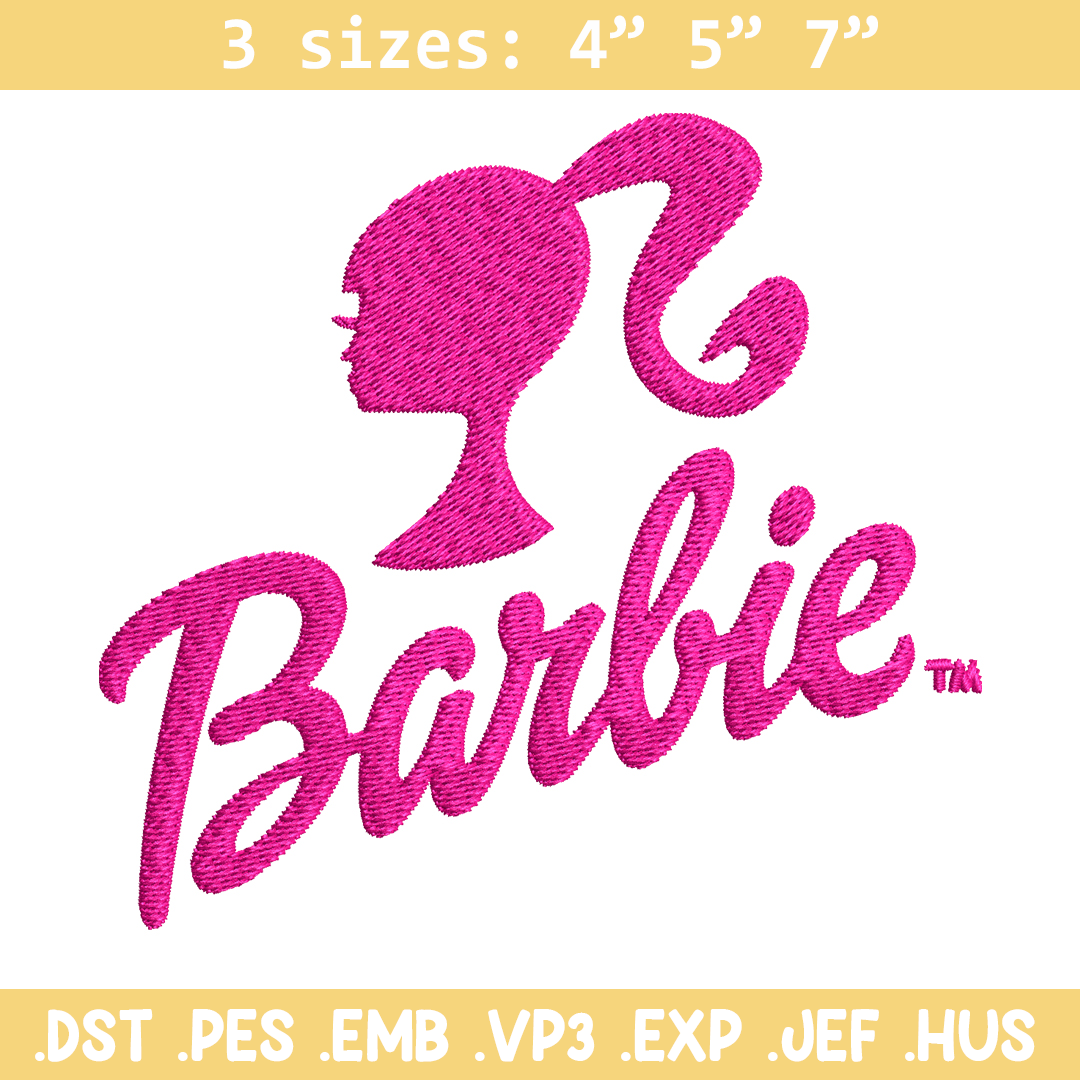Barbie logo and her Embroidery, Barbie logo and her Embroide | Inspire ...
