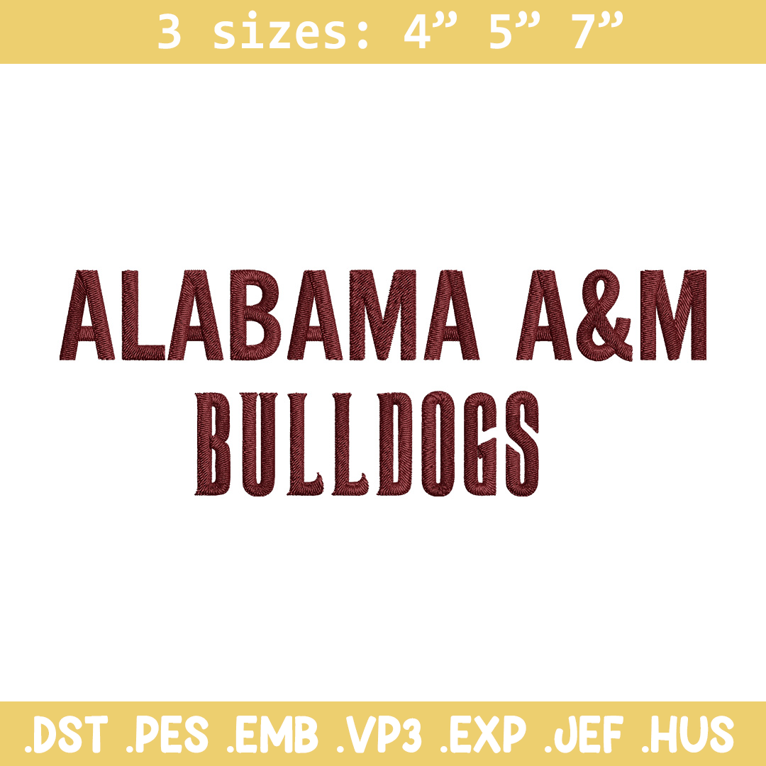 Alabama AM Bulldogs logo embroidery design, NCAA embroidery, | Inspire ...