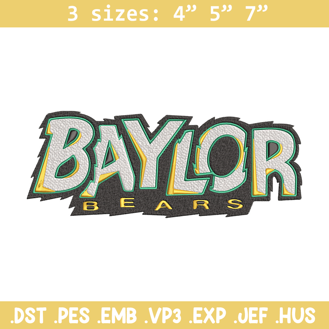 Baylor Bears logo embroidery design, NCAA embroidery, Embroi | Inspire ...