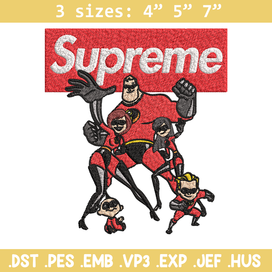 Incredibles supreme logo Embroidery design, supreme cartoon | Inspire ...