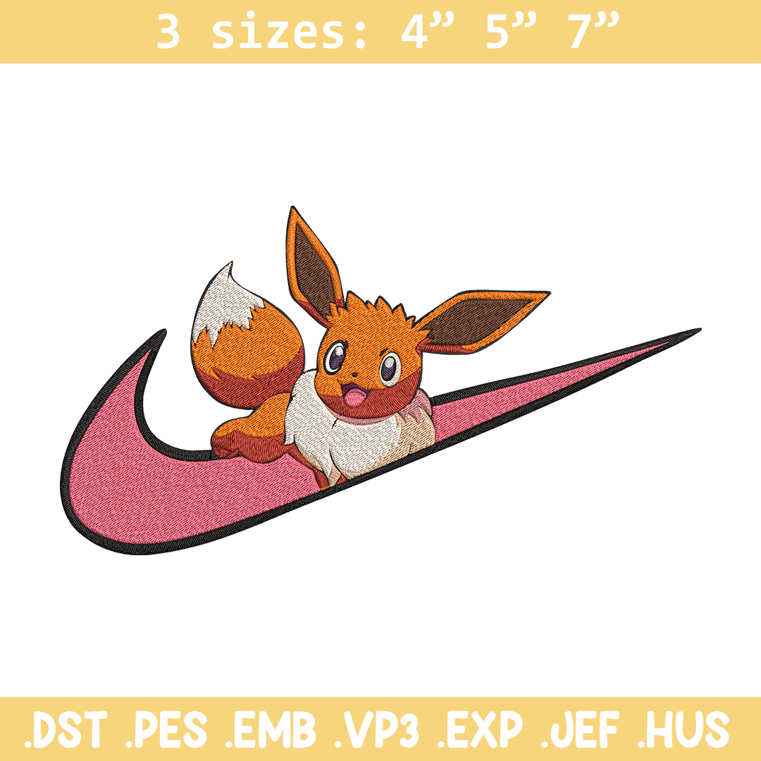 Eevee x nike Embroidery Design, Pokemon Embroidery, Embroide - Inspire ...