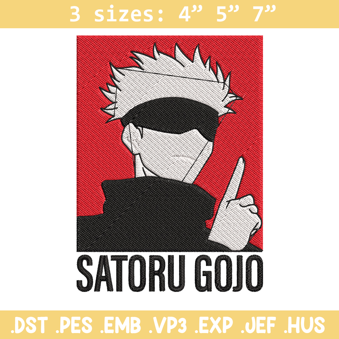 Gojo poster Embroidery Design, Jujutsu Embroidery, Embroider | Inspire ...