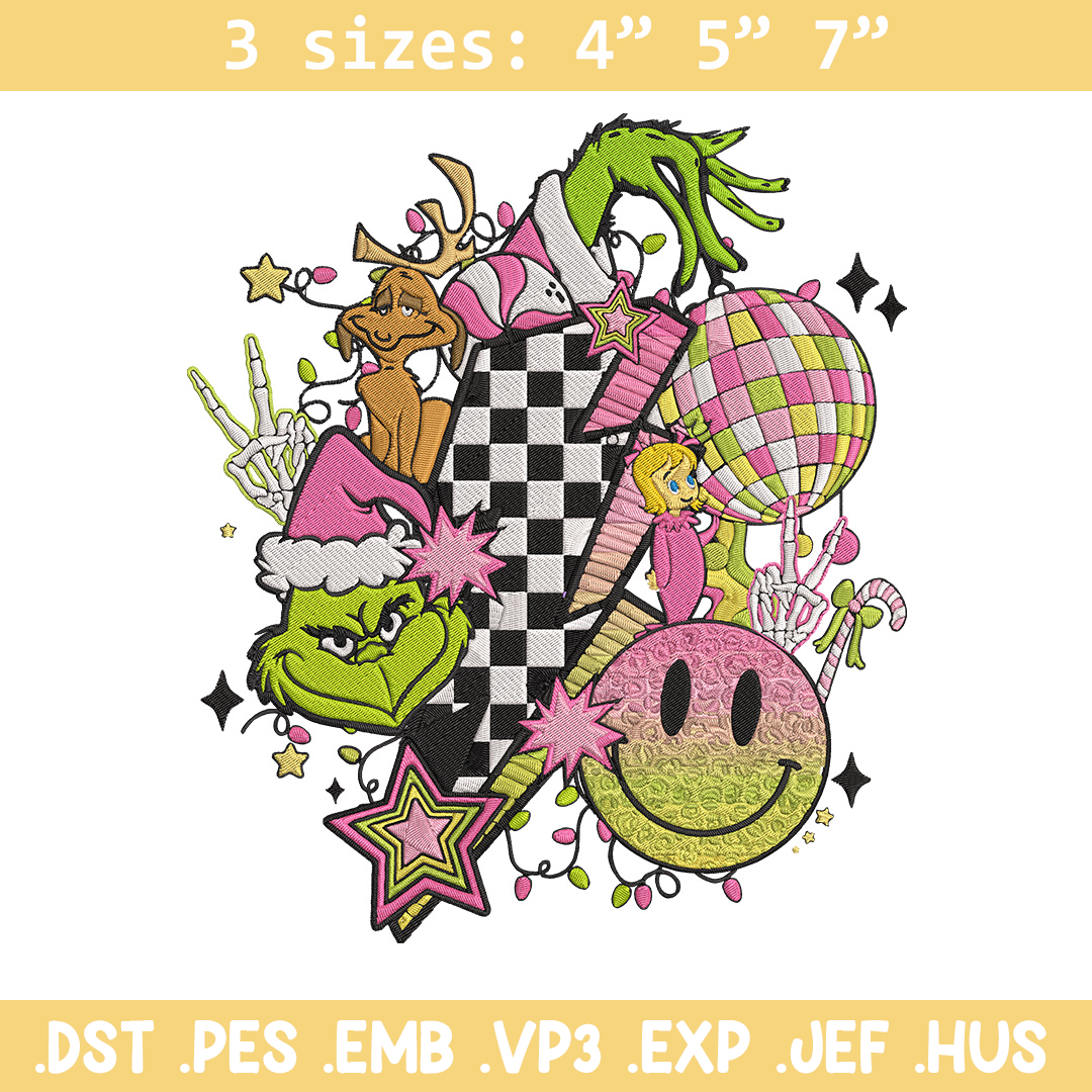 Grinch x smile icon Embroidery Design,Grinch Embroidery,Embr - Inspire ...