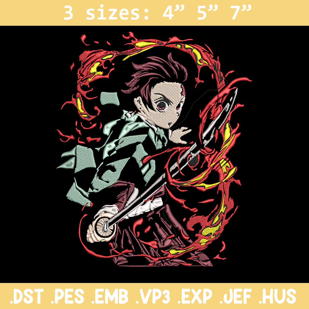 Kamado Tanjiro Embroidery Design, Demon slayer Embroidery, E | Inspire ...