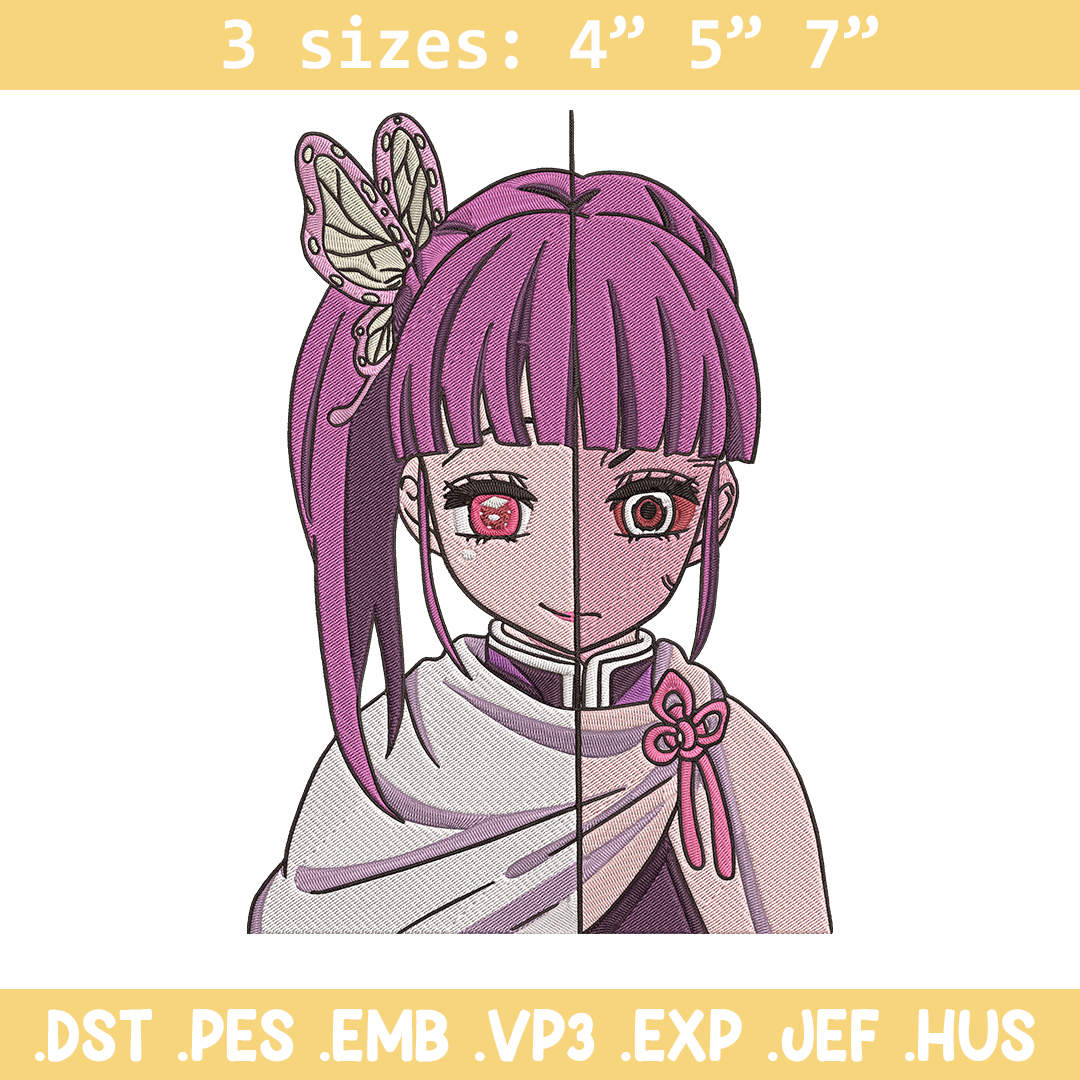 Kanao face Embroidery Design, Demon slayer Embroidery, Embro | Inspire ...