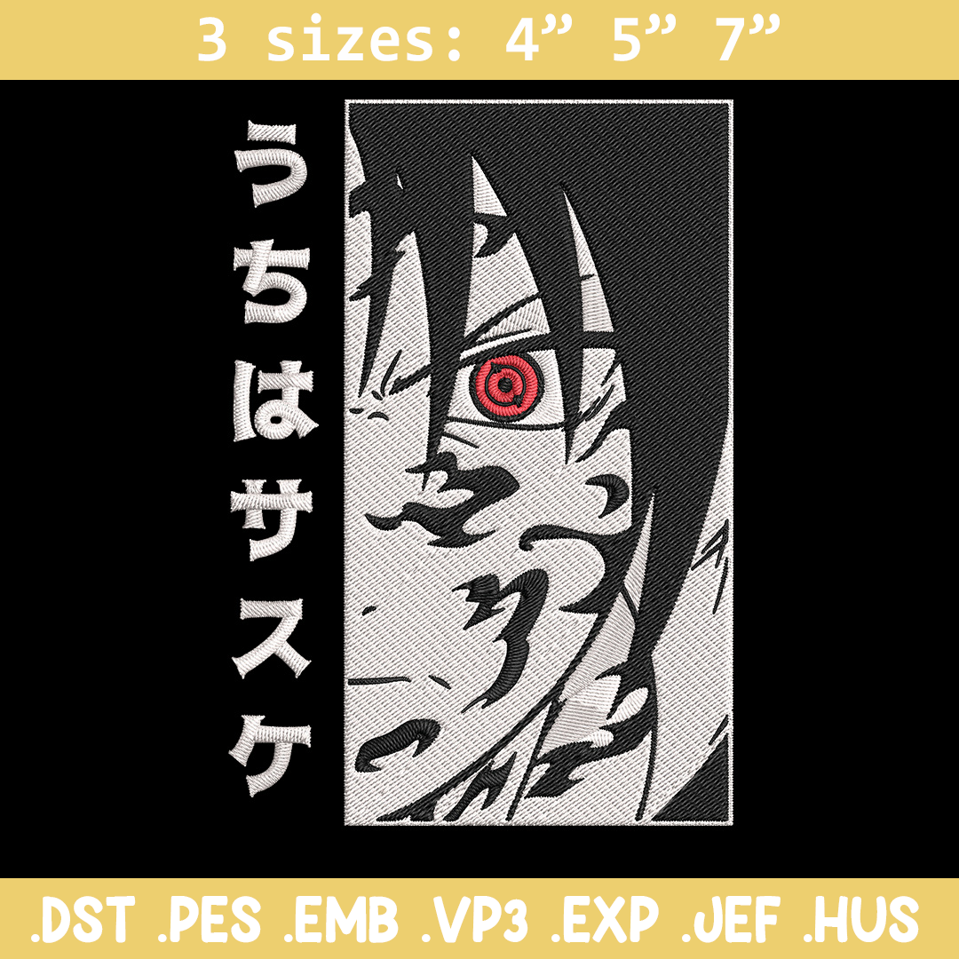 Uchiha Sasuke Embroidery Design, Naruto Embroidery, Embroide | Inspire ...