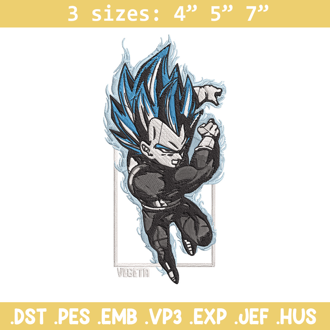 Vegeta poster Embroidery Design, Dragonball Embroidery, Embr | Inspire ...