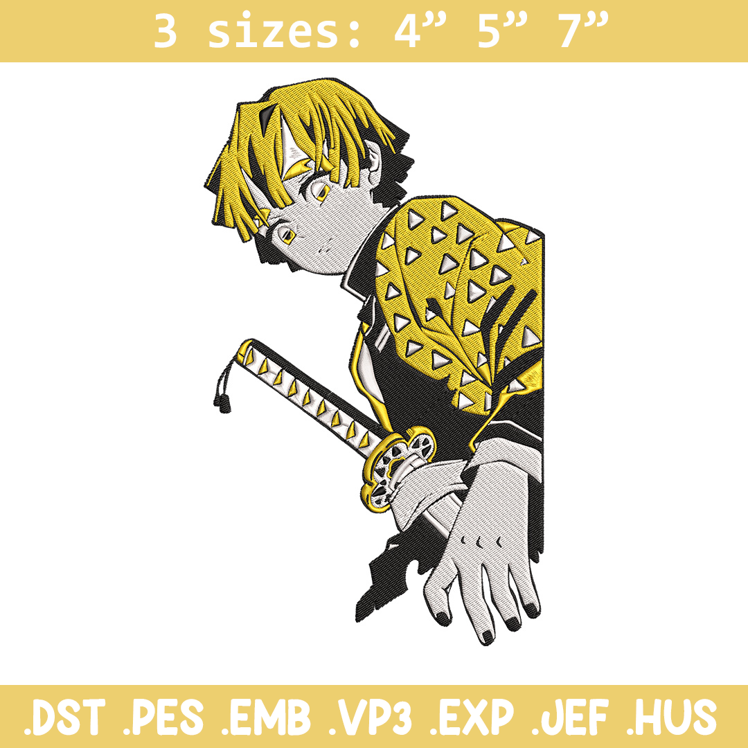 Zenitsu Embroidery Design, Demon slayer Embroidery, Embroide - Inspire ...