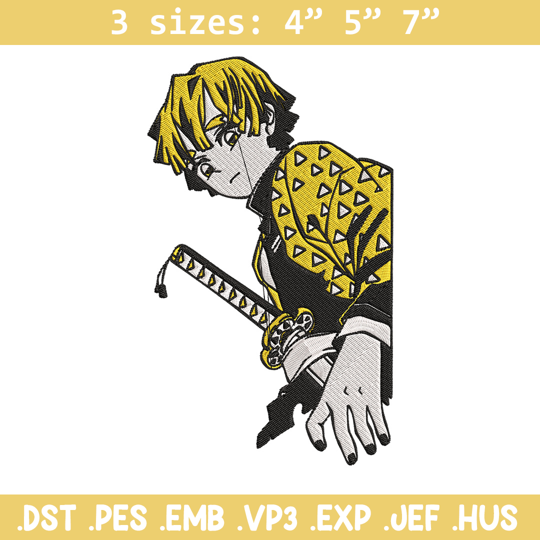 Zenitsu poster Embroidery Design,Demon slayer Embroidery, Em | Inspire ...