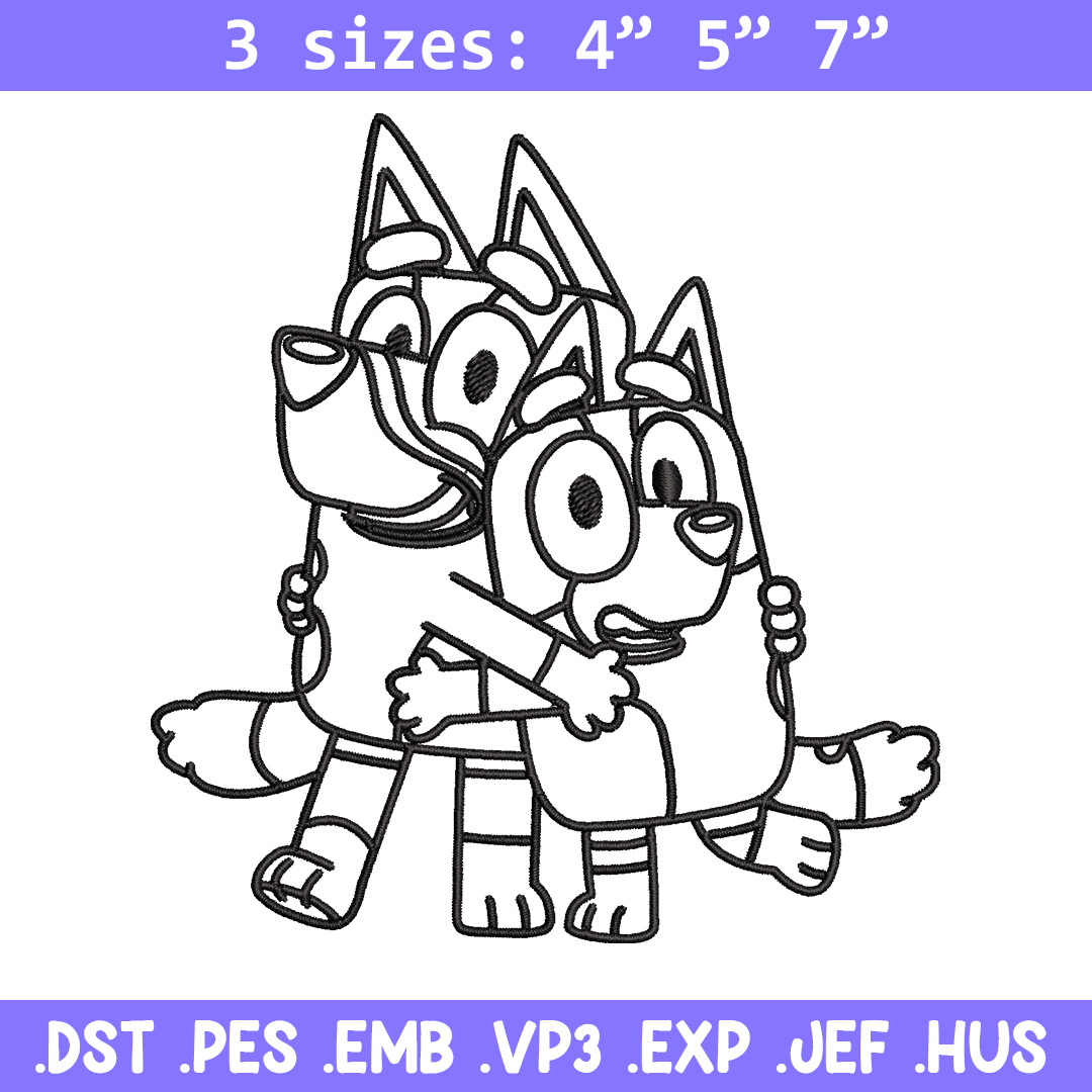 Mom and Dad Bluey Coloring Pages Embroidery, Bluey Embroider | Inspire ...