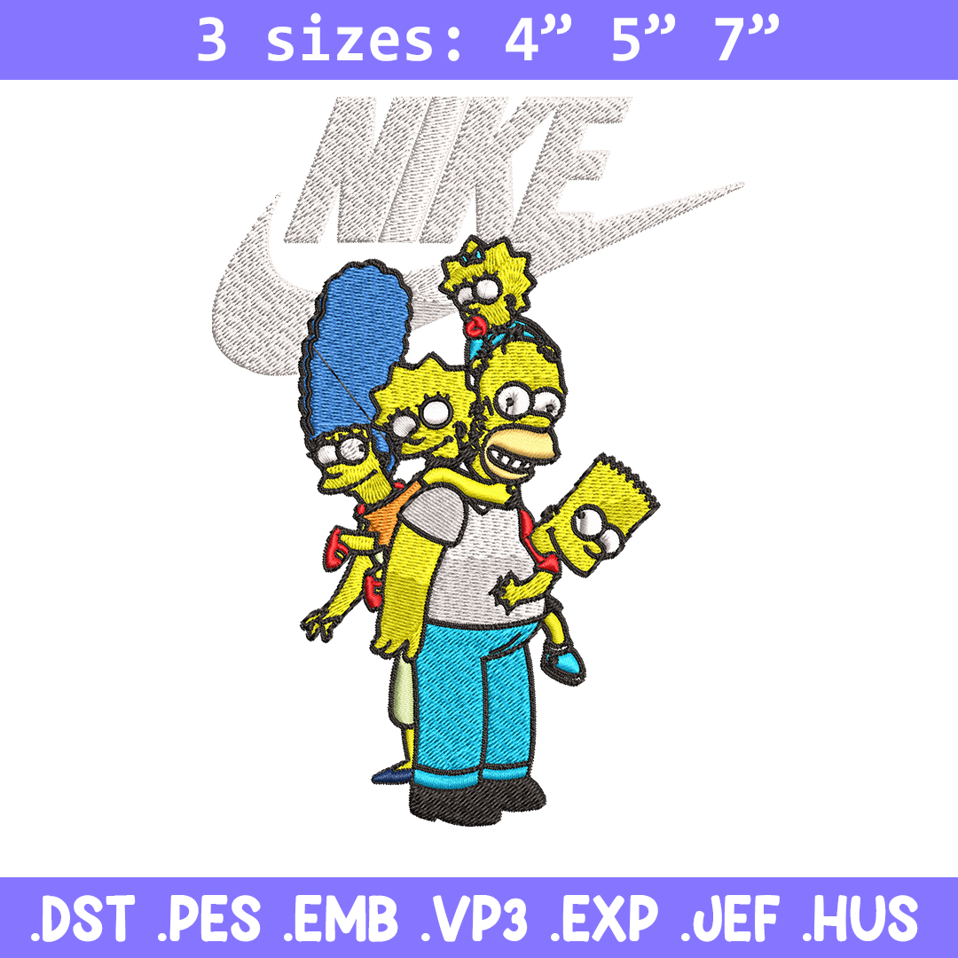 Simpson family Nike Embroidery design, Simpson cartoon Embro - Inspire ...