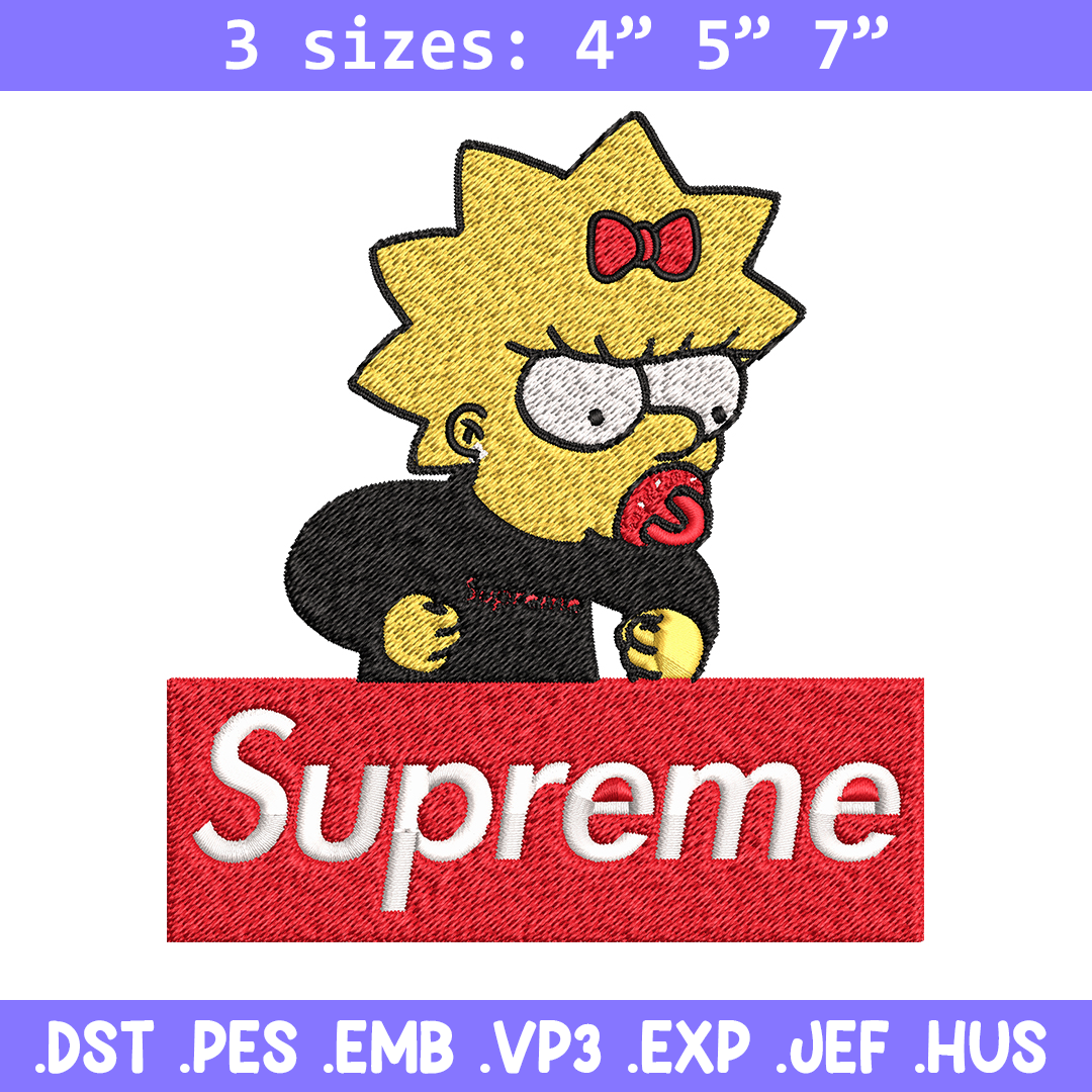 Supreme Lisa Simpson Embroidery design, Simpson Embroidery, | Inspire ...