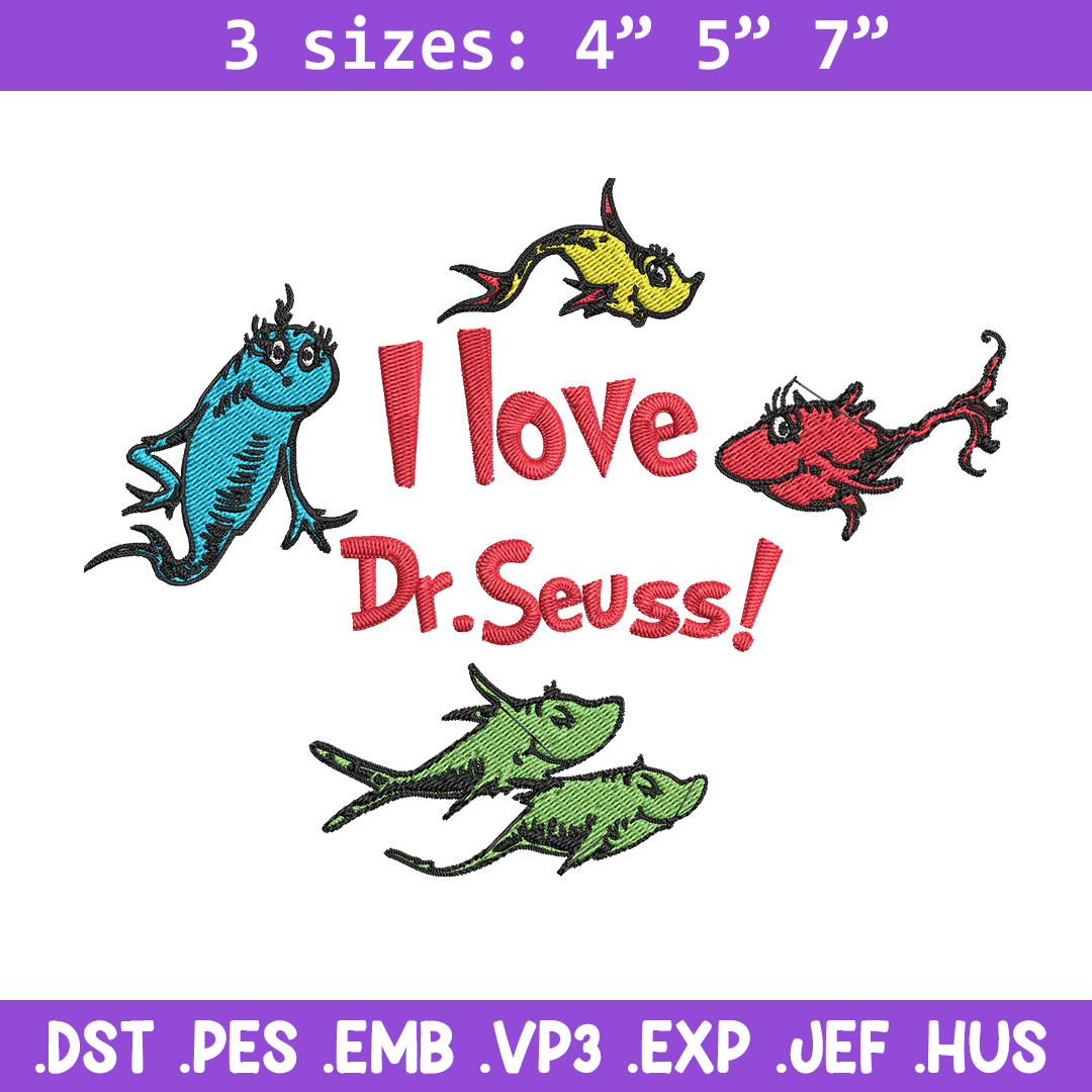 I Love Dr Seuss Embroidery Design, I Love Dr Seuss Embroider - Inspire ...