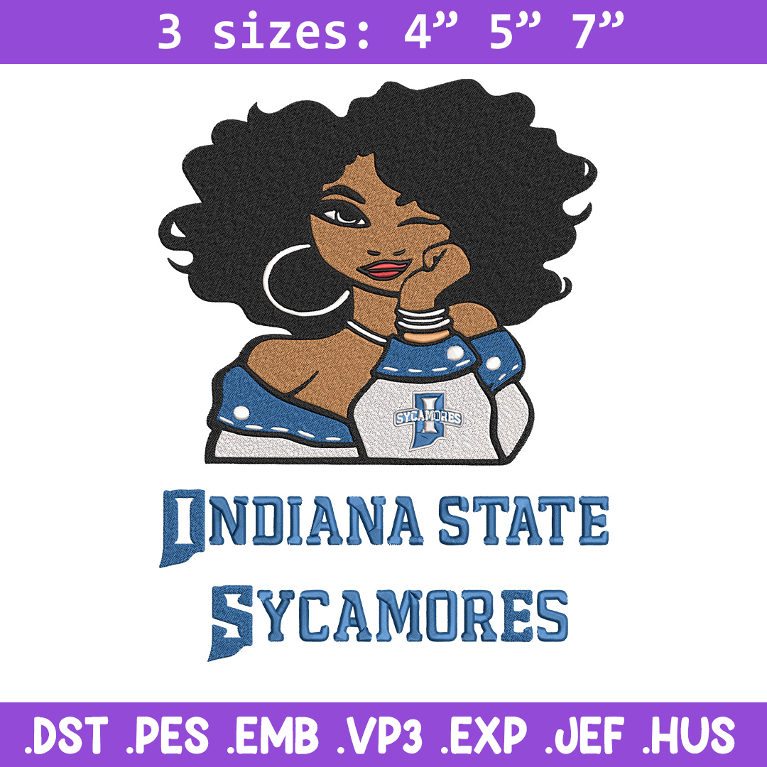 Indiana State girl embroidery design, NCAA embroidery, Embro | Inspire ...